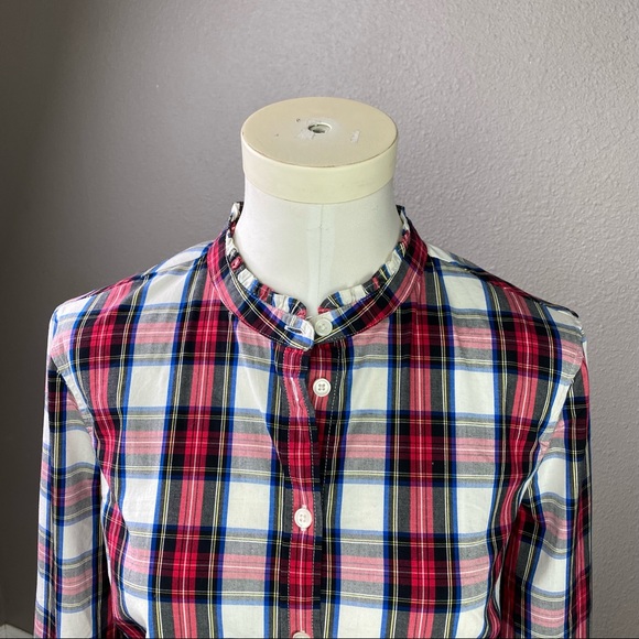 J. Crew | Tops | Nwt J Crew Red And White Plaid Button Down Long Sleeve Blouse Size Medium ...